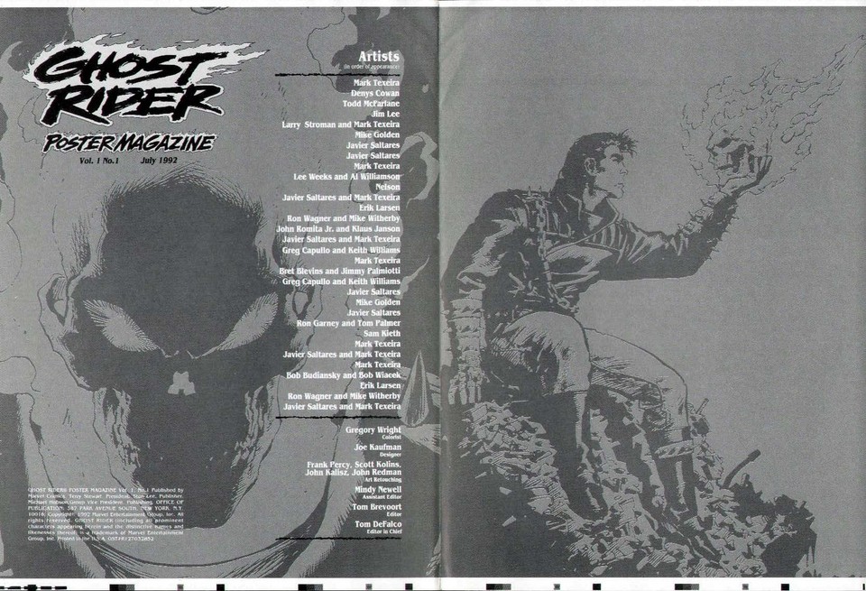 GHOST RIDER MARK TEXEIRA POSTER MAGAZINE ORIGINAL PRODUCTION ART COVER ...