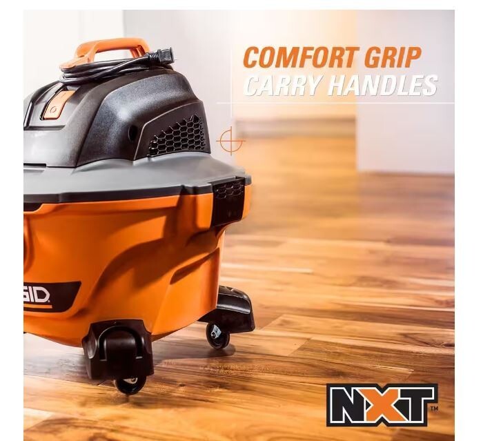 RIDGID 6 Gallon 3.5 Wet/Dry Shop Vacuum with Filter, Locking Hose ...