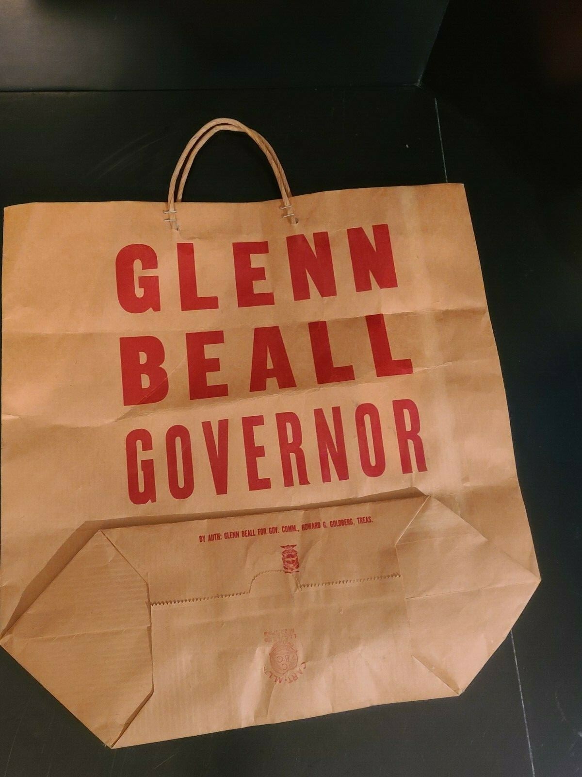 Vintage Glenn Beall For Governor Maryland MD Campaign Paper Bag Sack | eBay