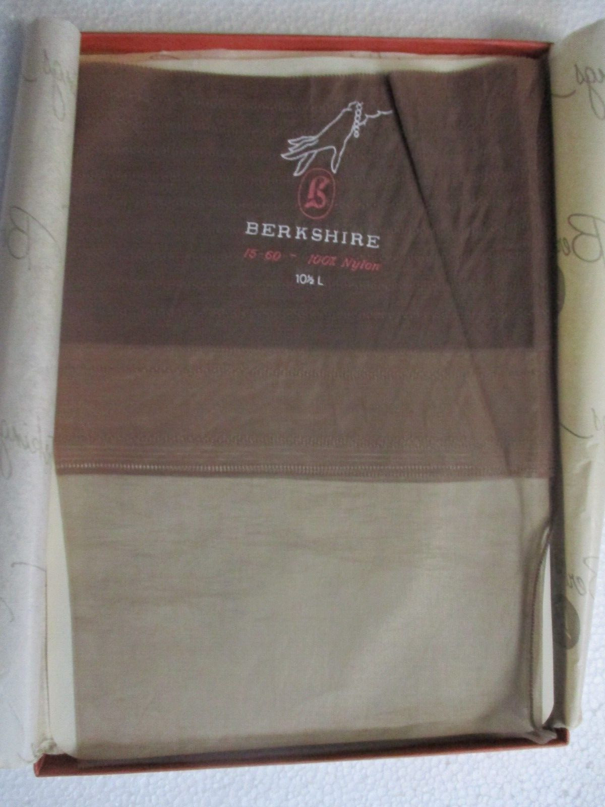 1PR VINTAGE BERKSHIRE DARK SEAMED SHEER FF NYLON STOC… - Gem