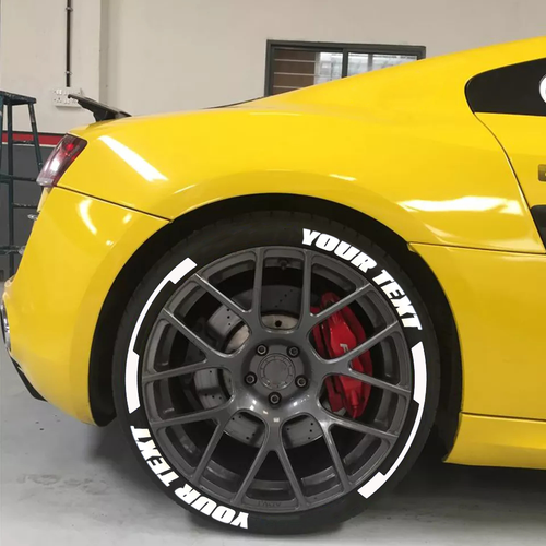 Wheels 8 Sets White 3D Letters Tire Lettering Sticker CUSTOM TEXT 1.06 ...