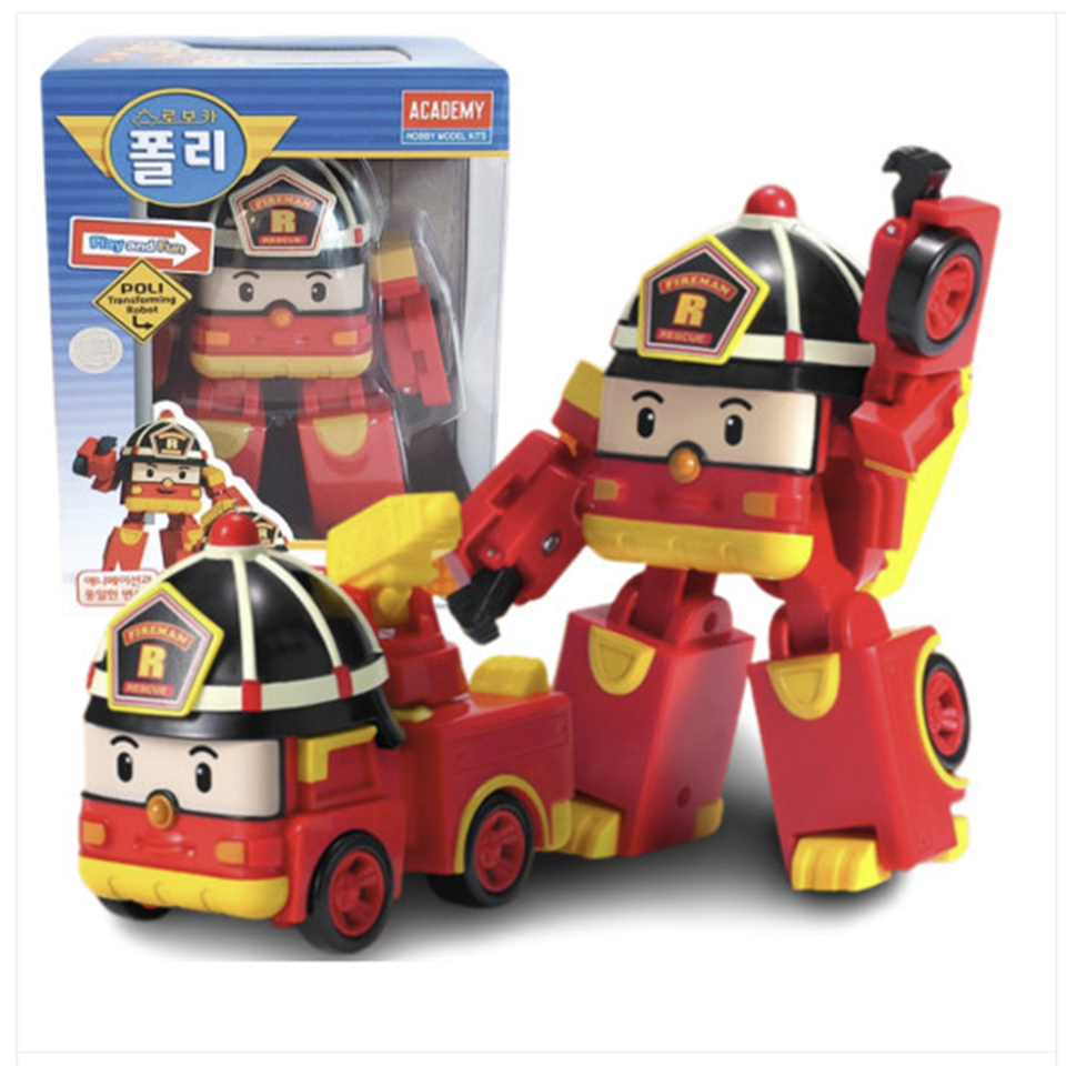 RoboCar Poli Deluxe Poli Roy Amber Helly Transforming Robot 4pcs Kid ...