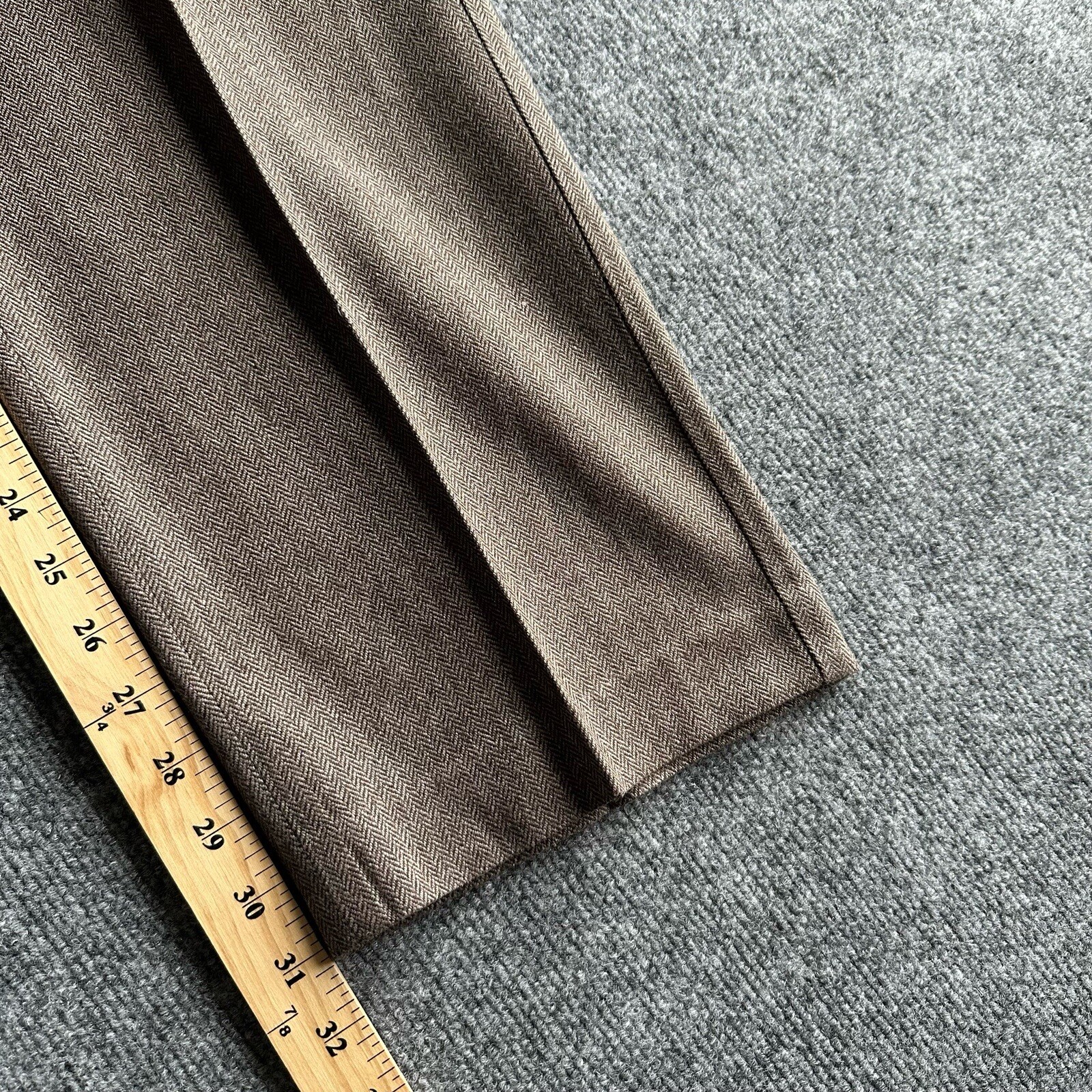 Halogen Pants Mens Size 34R Brown Flat Front Mid Rise Slash Pockets ...