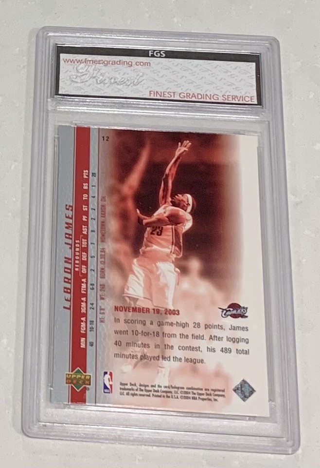 Lebron James FGS (Finest Grading) GM-MT 10 2003-04 Upper Deck Rookie ...