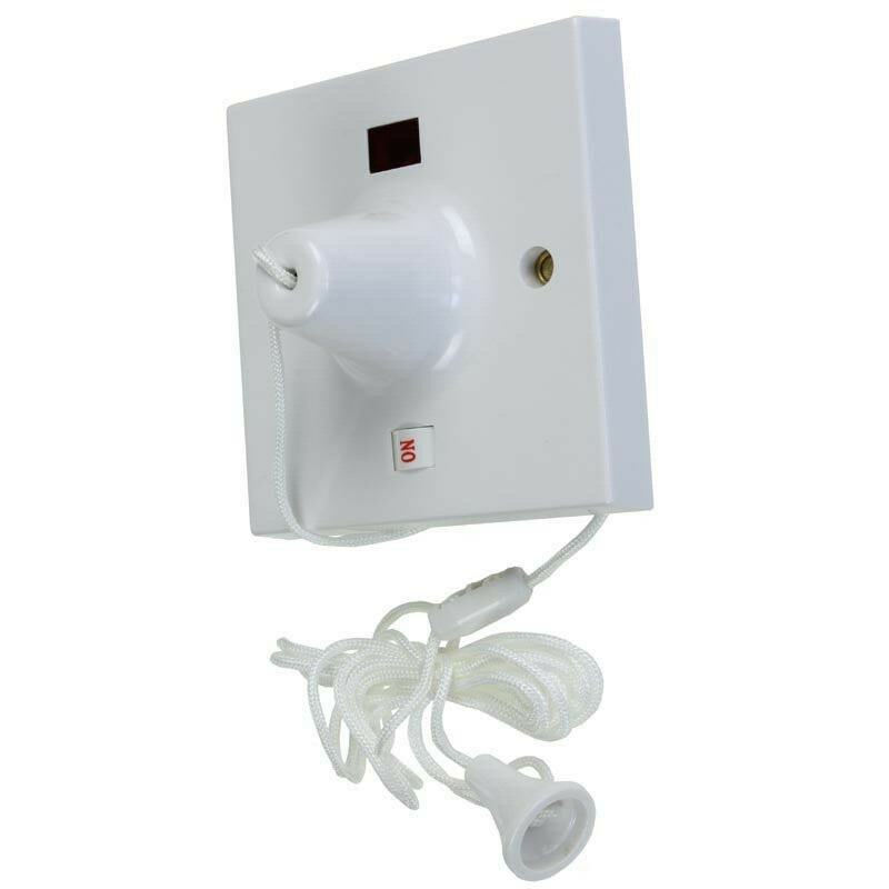 Shower Ceiling Electrical Pull Cord 45 Amp Double Pole Switch with Neon ...
