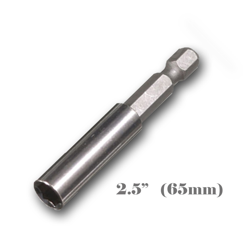 60x Magnetic Bit Extension Holder 2.5" Quick Change 1/4" Hex Shank ...
