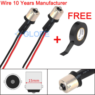 BA15s 1156 Universal Pigtail Wire Male Socket BA15S 2X Harness Front ...