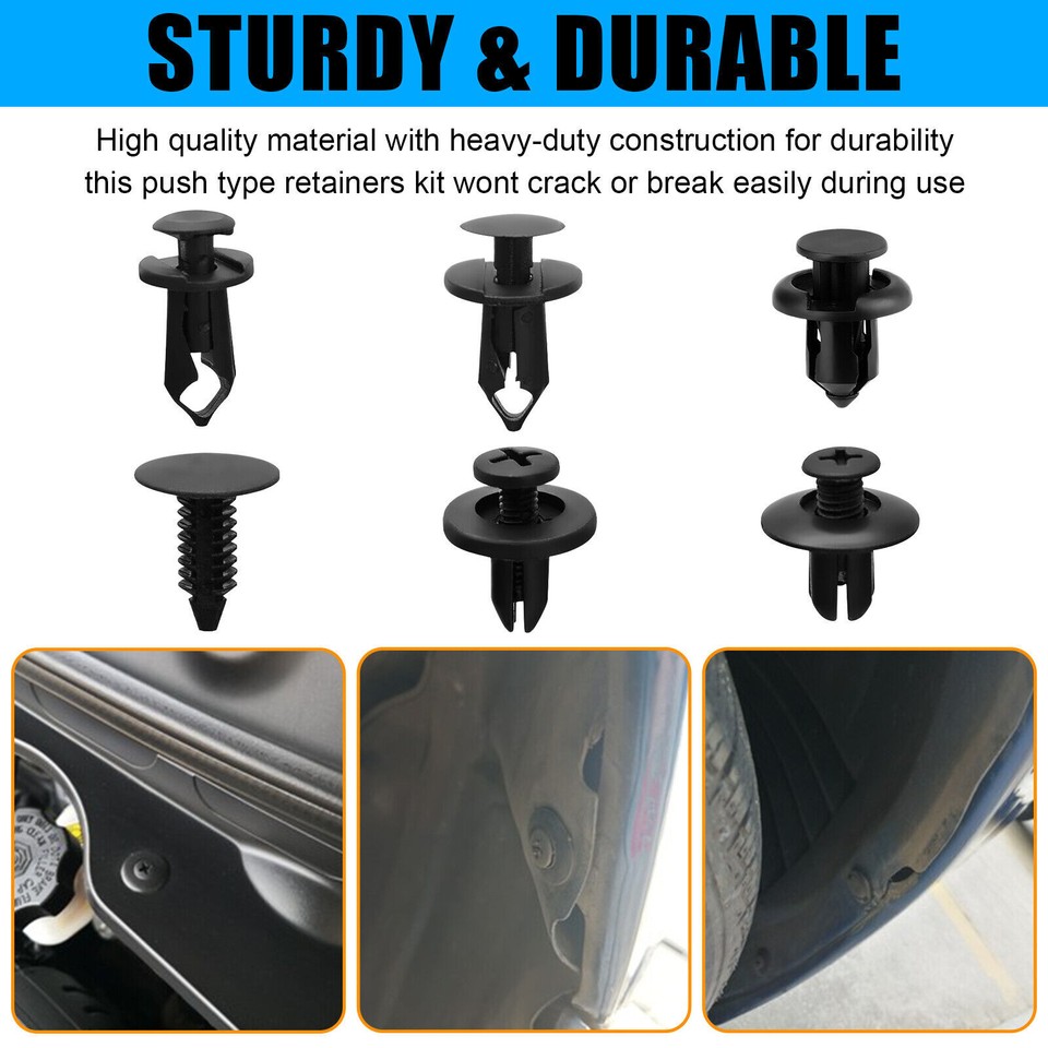 190pcs Car Body Fastener Plastic Trim Clips Push Rivets Panel Fender ...