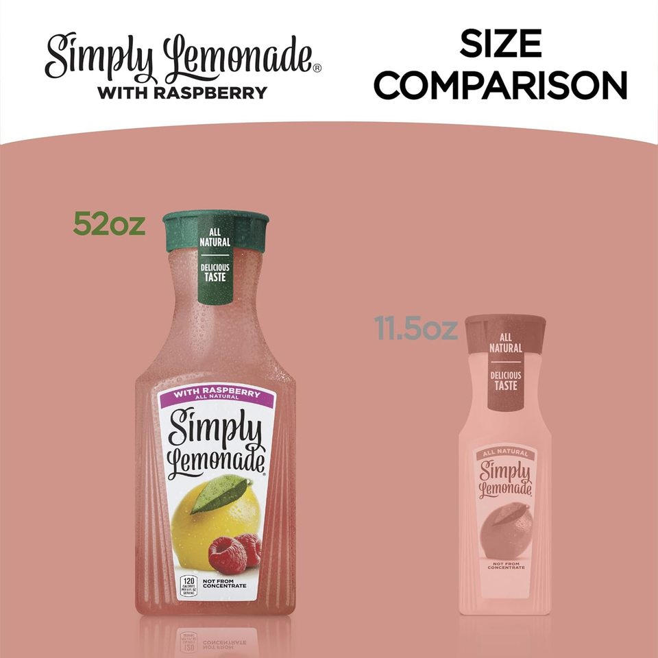 Simply Lemonade with Raspberry All Natural, 52 Fl Oz Bottle ...