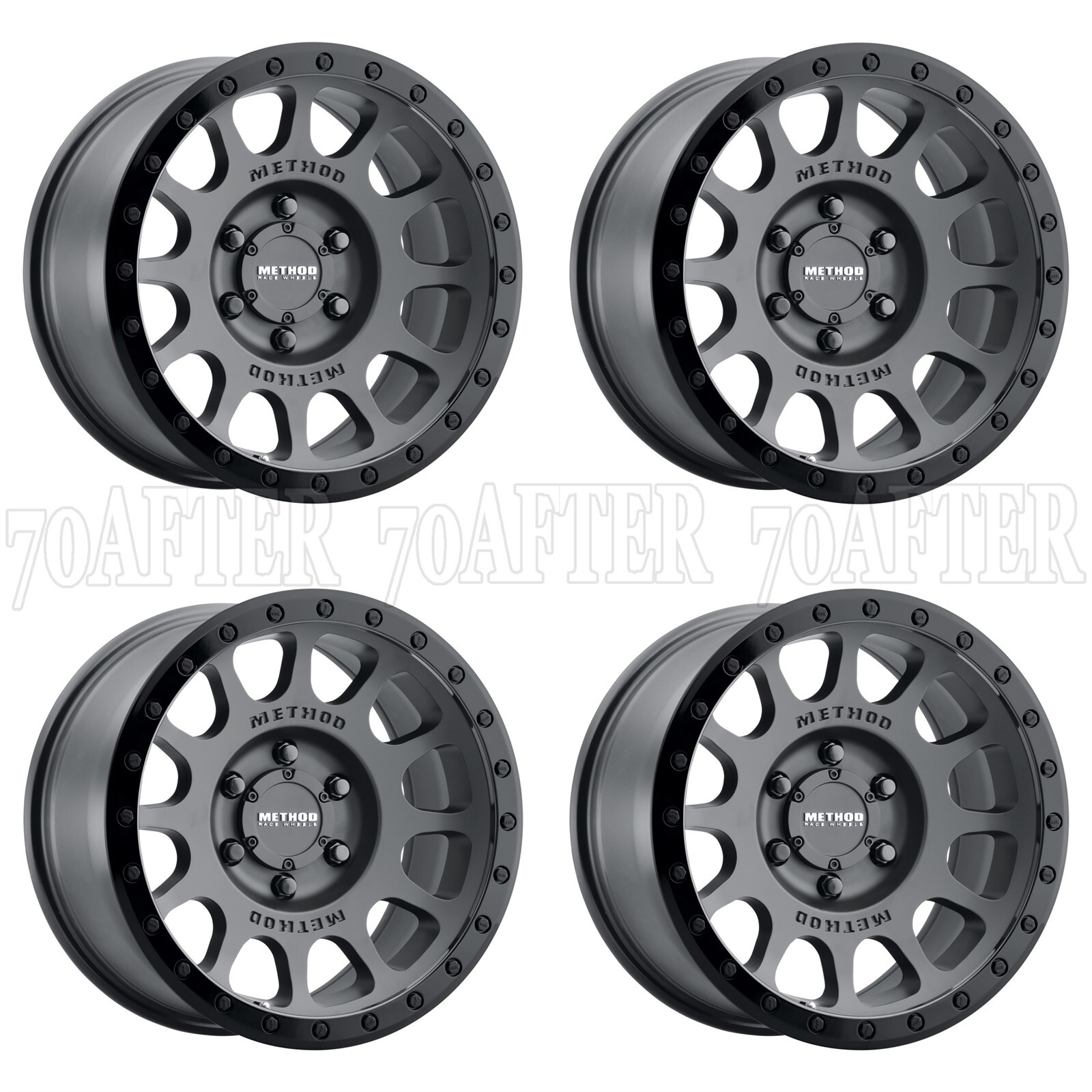 (4X) Method MR305 NV Wheels [18x9|6x139.7|ET:18|CB:108] Matte Blk w ...