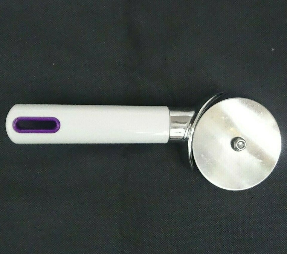 Wayfair Wheel Pizza Cutter Slicer White Purple Handle Sturdy Stainless ...