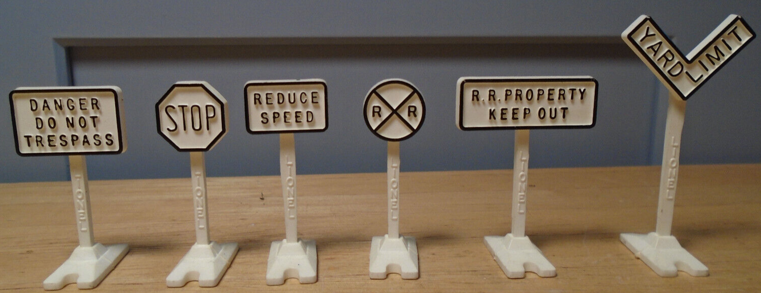 LIONEL #309 O SCALE SET OF 6 RAILROAD YARD SIGNS | eBay