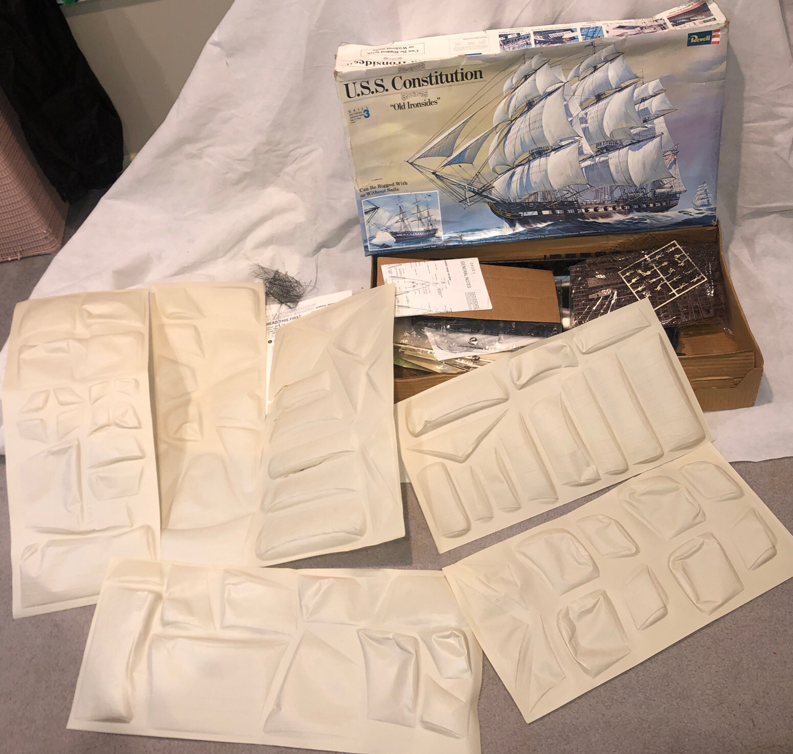 VTG Revell USS Constitution Old Ironside Ship 1 96 Scale Plastic Model ...