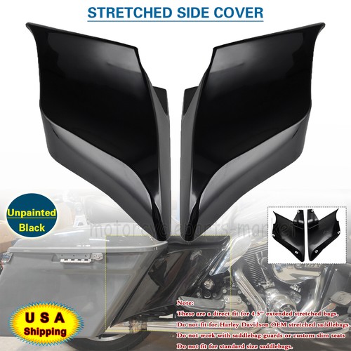Stretched Extended Side Covers Panel For Harley 4.5'' Saddlebag Touring ...