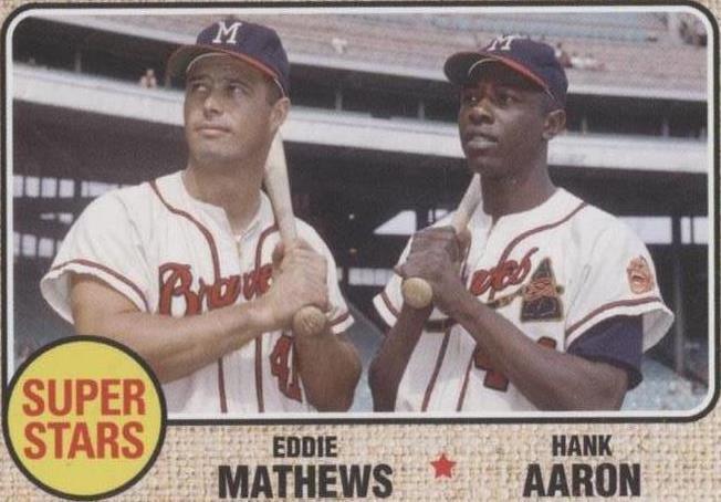 2021 Topps Throwback Thursday #TBT - 1968 Topps Baseball Design Hank Aaron, Eddie Mathews #61 / ...