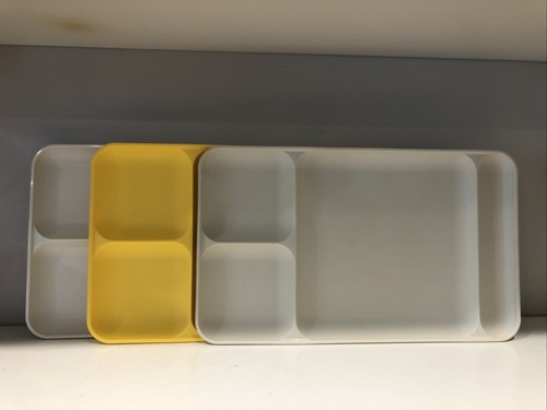 SET OF 3 Vintage Tupperware Divided Trays Plate Lunch Dinner Picnic ...