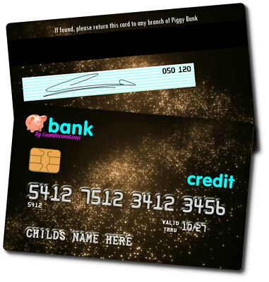 Personalised Novelty Childrens Kids (PVC Plastic) Bank / Credit Card ...