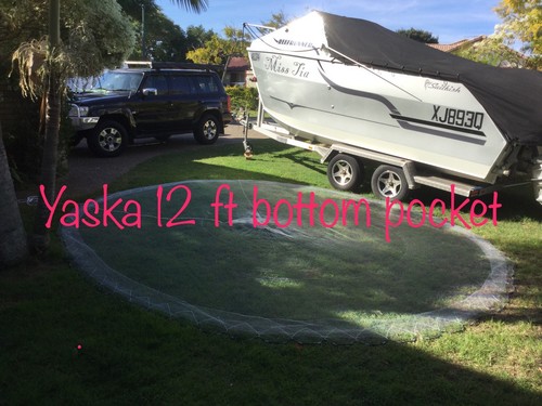 Yaska cast net bottom pocke12ft DROP x 24' 3/4 " MONO mesh clear C1210 ...