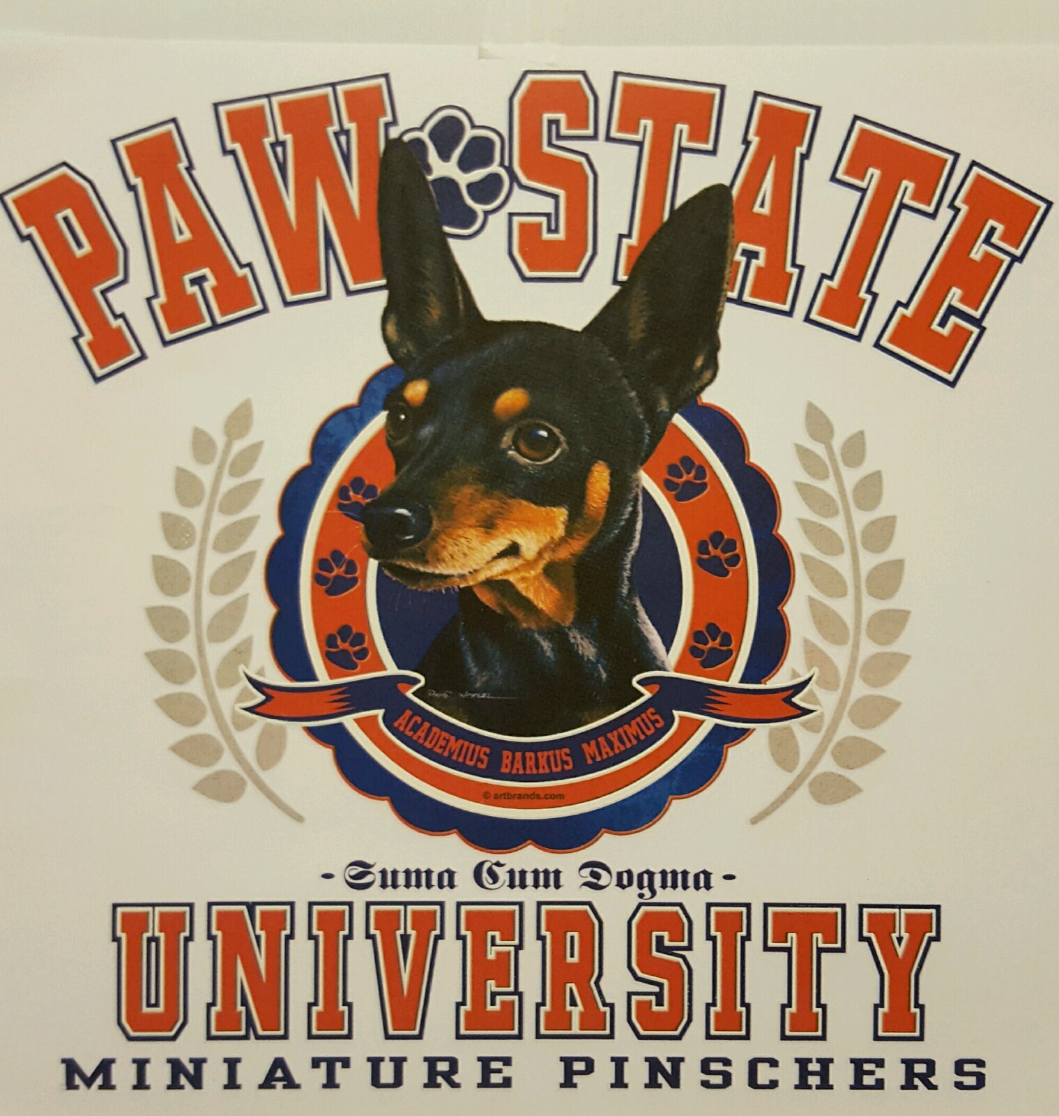 PAW STATE UNIVERSITY DOG BREEDS MINIATURE PINSCHER SHIRT | eBay