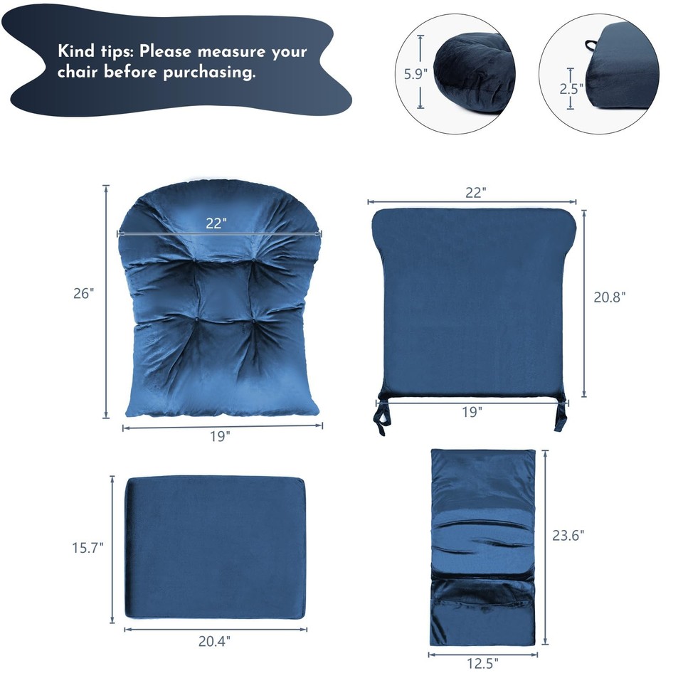 5Pcs Glider Rocker Replacement Cushions - Velvet Glider Cushions ...