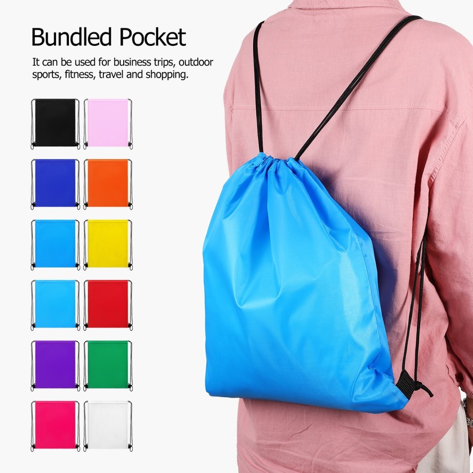 12 Pcs Polyester Drawstring Bags Gym Bags Draw String Backpacks For ...
