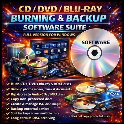 CD DVD Blu-ray Burning Software Windows 10 11 Backup Suite Full Version ...