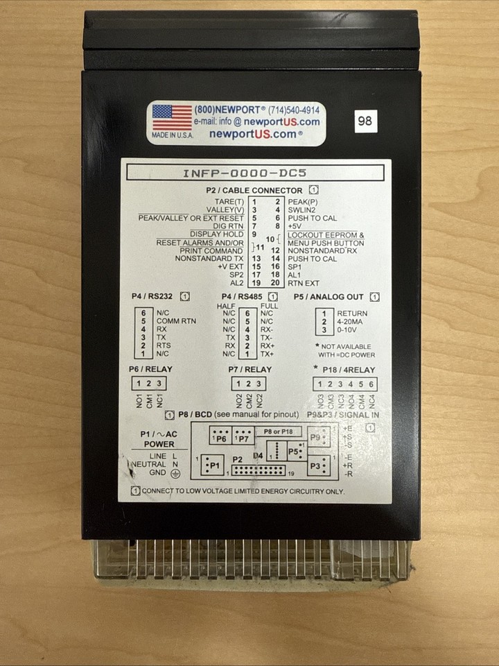 Newport Infinity INFP-0000-DC5 Panel Process Meter Gauge Controller | eBay