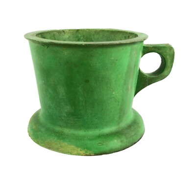 Vintage Antique Large Heavy Thick Green Solid Rubber Shaving Mug | eBay