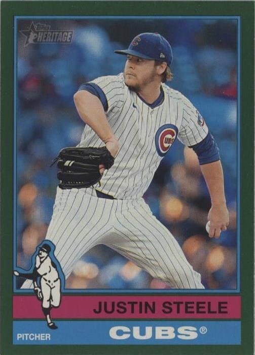 2025 Topps Heritage - High Number SP Justin Steele #403 Dark Green ...