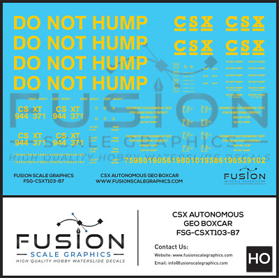HO Scale CSX Autonomous Geometry Test Car Boxcar Decal Set | eBay