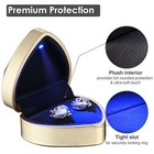 Luxury Heart Shape LED Ring Box Jewelry Wedding Engagement Proposal ...