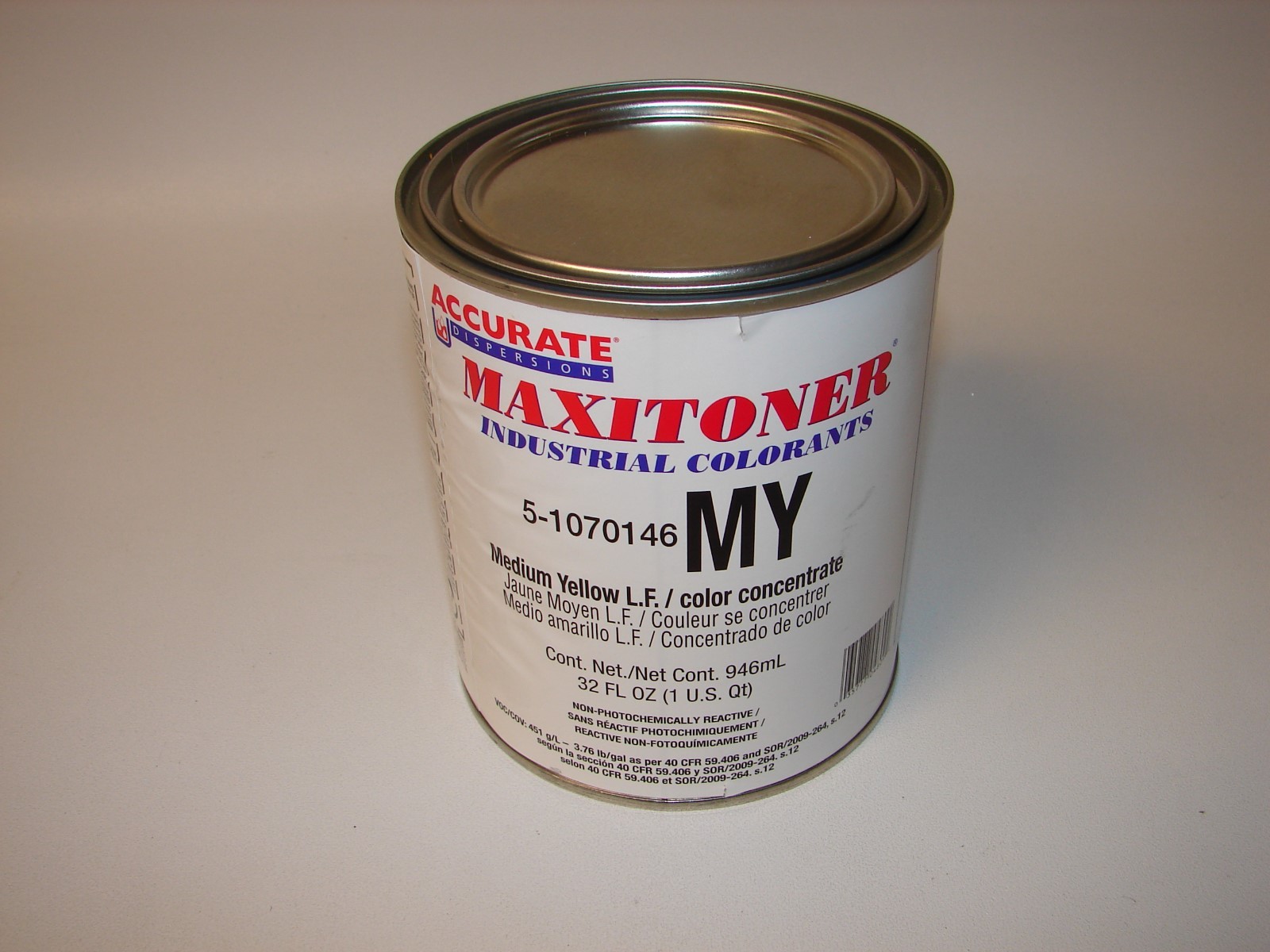 Accurate Dispersions Maxitoner Industrial Colorants Medium Yellow L.F ...