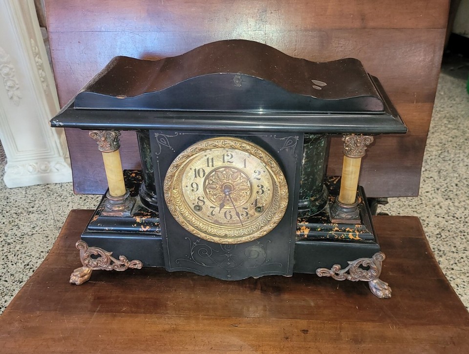 Seth Thomas Larkin 35 New Sucile Shasta Adamantine Mantle Clock dragon ...