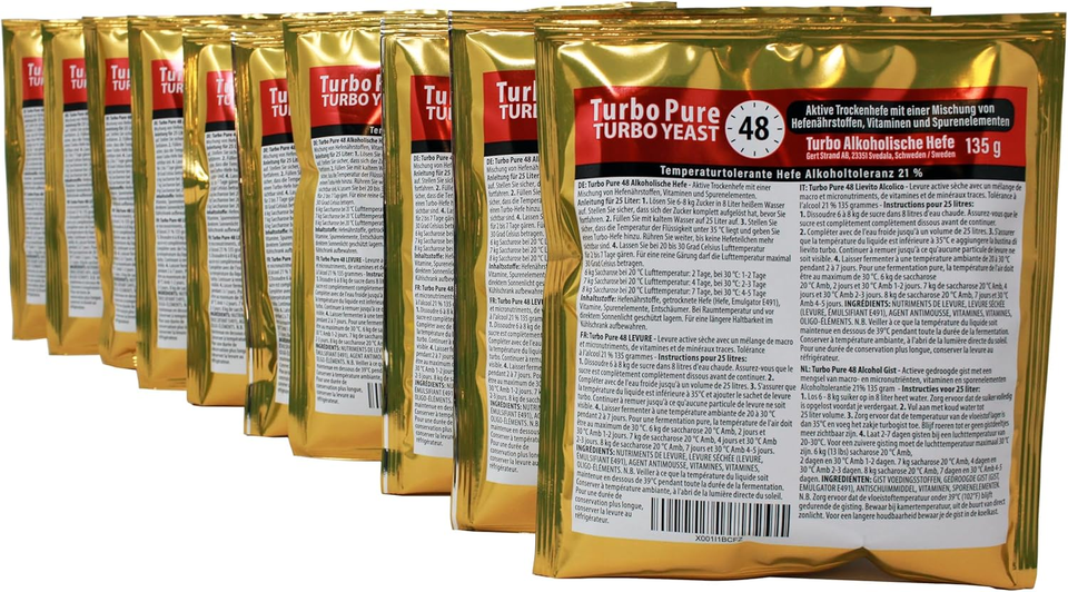 Prestige 48H Turbo Pure Alcohol Yeast 18% Pack of 10 | Elegant Turbo ...