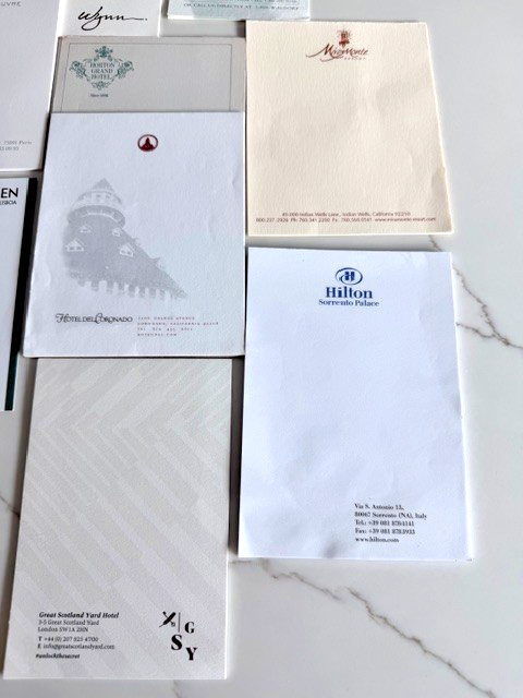Lot of 26 Hotel Note Pads France, UK, Portugal, Italy, NYC, Spain ...