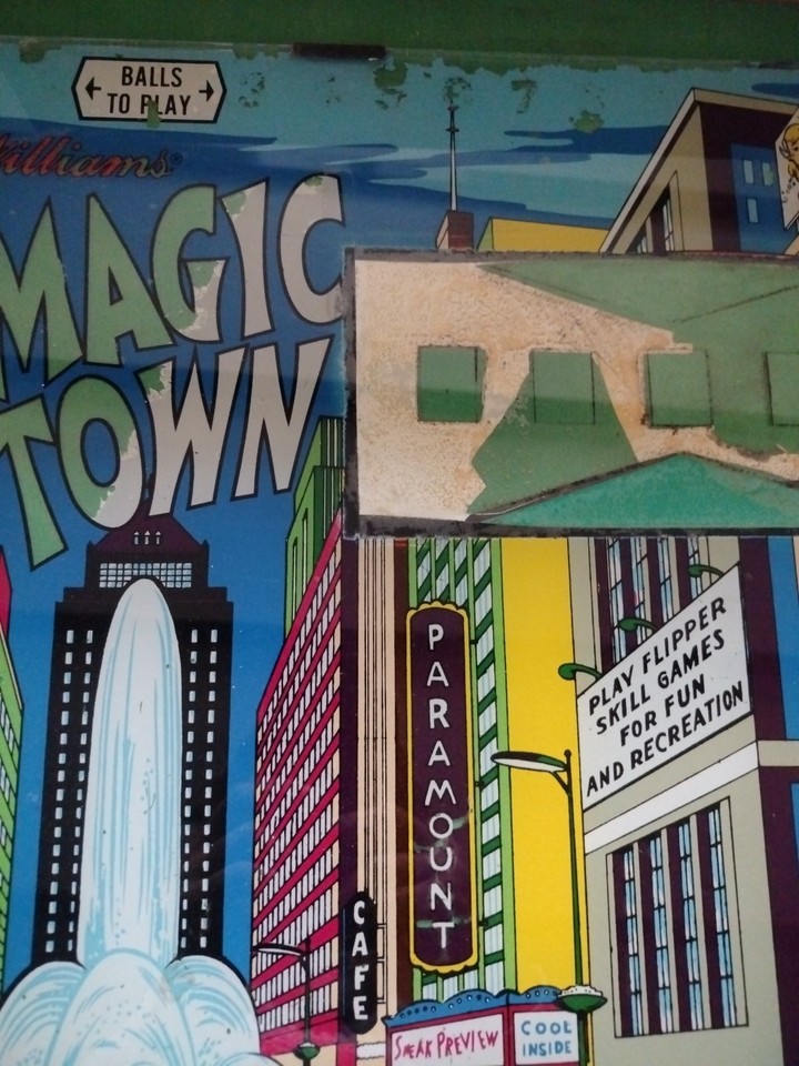 Flipper Williams 1967 MAGIC CITY Pinball Machine Vetro Originale ...