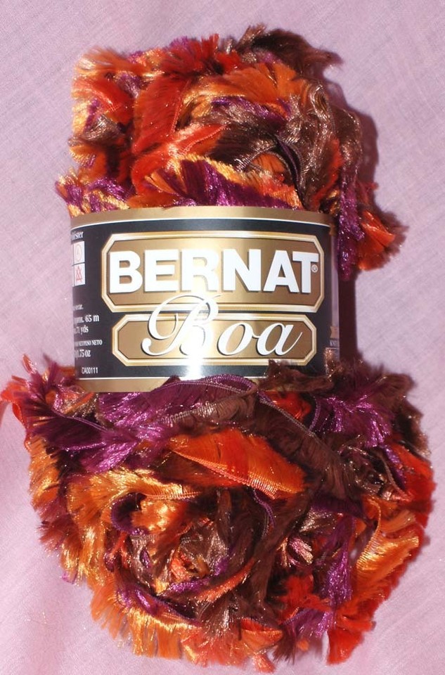 Bernat Boa Yarn Love Bird/Dove White/Ostrich/Tweedy Bird/Red Robin Knit ...