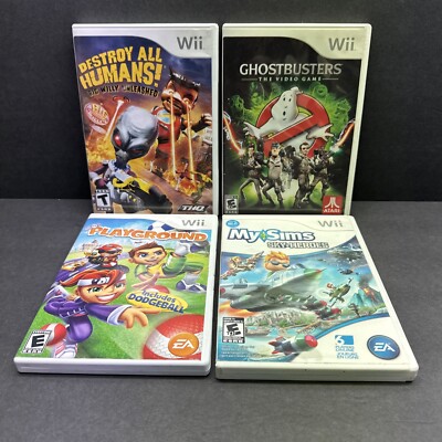 Nintendo Wii Game Lot Of 4- Ghostbusters Destroy All Humans My Sims Etc ...