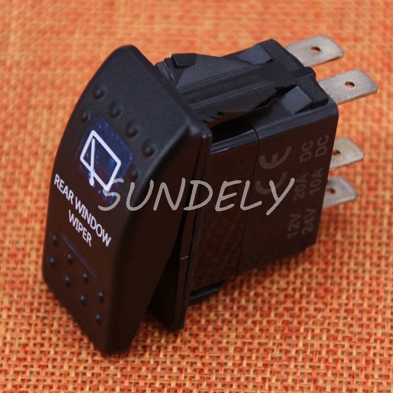 REAR WINDOW WIPER ON/OFF 12V CARLING BLUE Led BACKLIT ROCKER SWITCH 5 ...