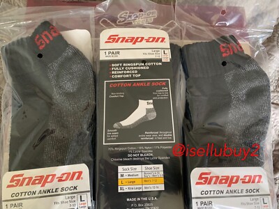 3 Pair Black Snap On Ankle Socks Lrg Proudly made in USA free shipping ...