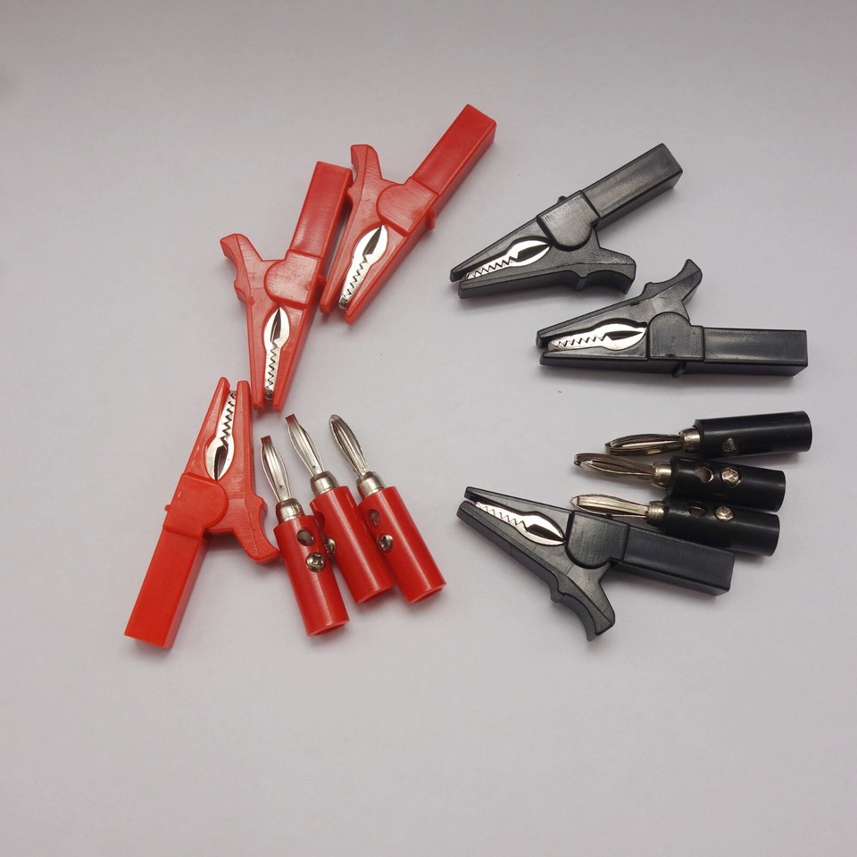 3 Pairs Crocodile/ Alligator/ Electrical Clips 55mm (2.16") Length with ...