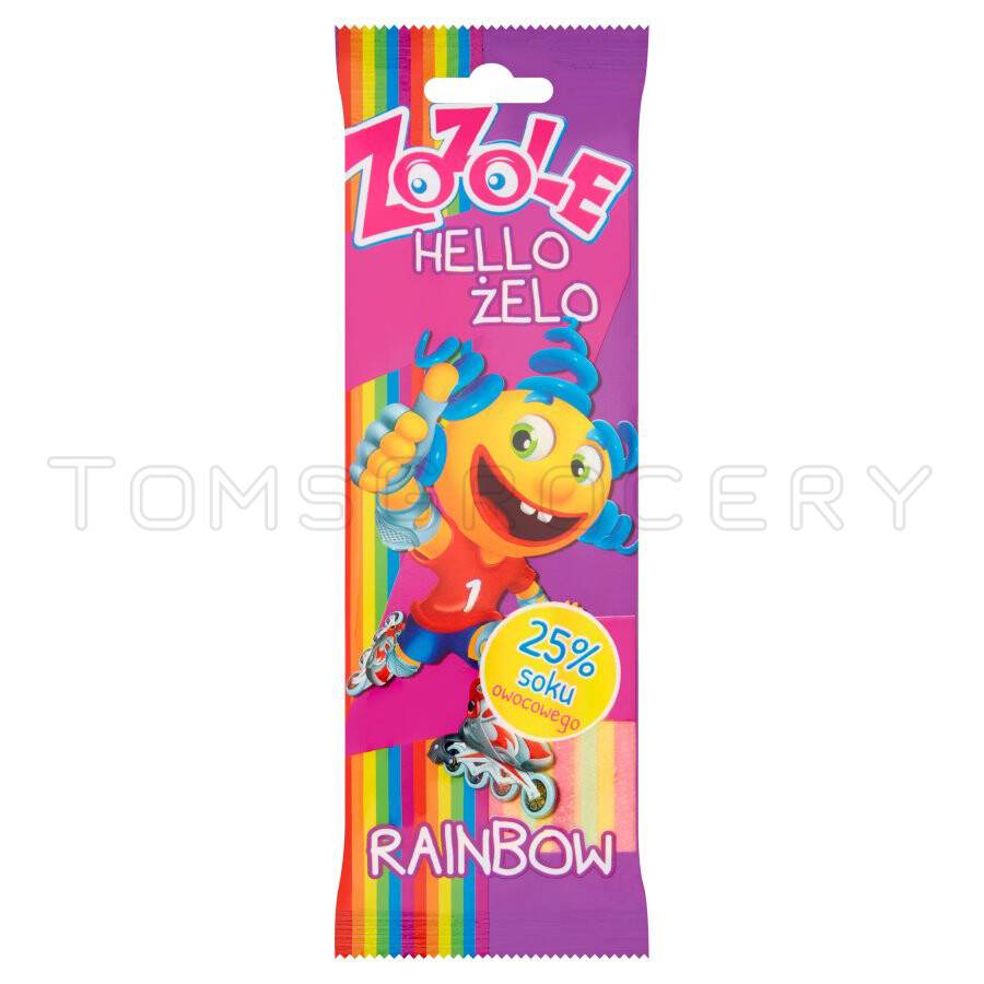 ZOZOLE Hello Zelo Rainbow Sour Sugar Coated Belts Ribbons Gummi Candy ...