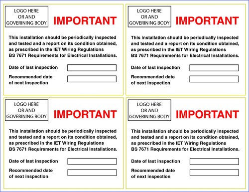 NEXT INSPECTION - PERIODIC STICKERS LABELS 100MMX76MM x 200 WITH LOGO ...