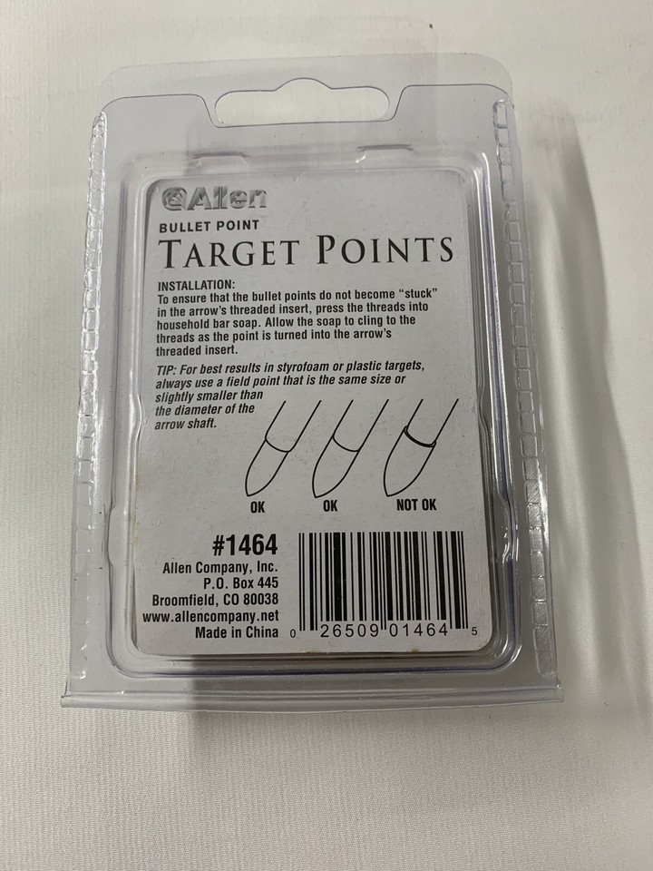 Allen Bullet Point Target Points #1464 100 Grain 9/32” Diameter New | eBay