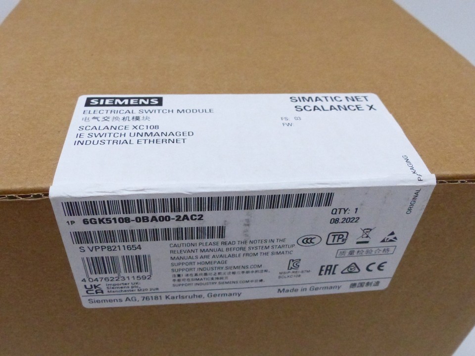 SIEMENS SIMATIC NET SCALANCE XC108 6GK5108-0BA00-2AC2 ES: 3 (6517Z) | eBay