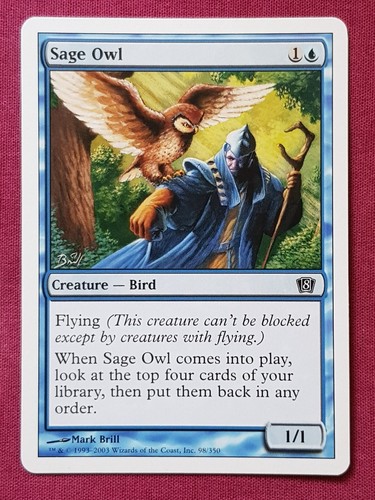 Magic The Gathering 8TH EDITION SAGE OWL blue card MTG | eBay