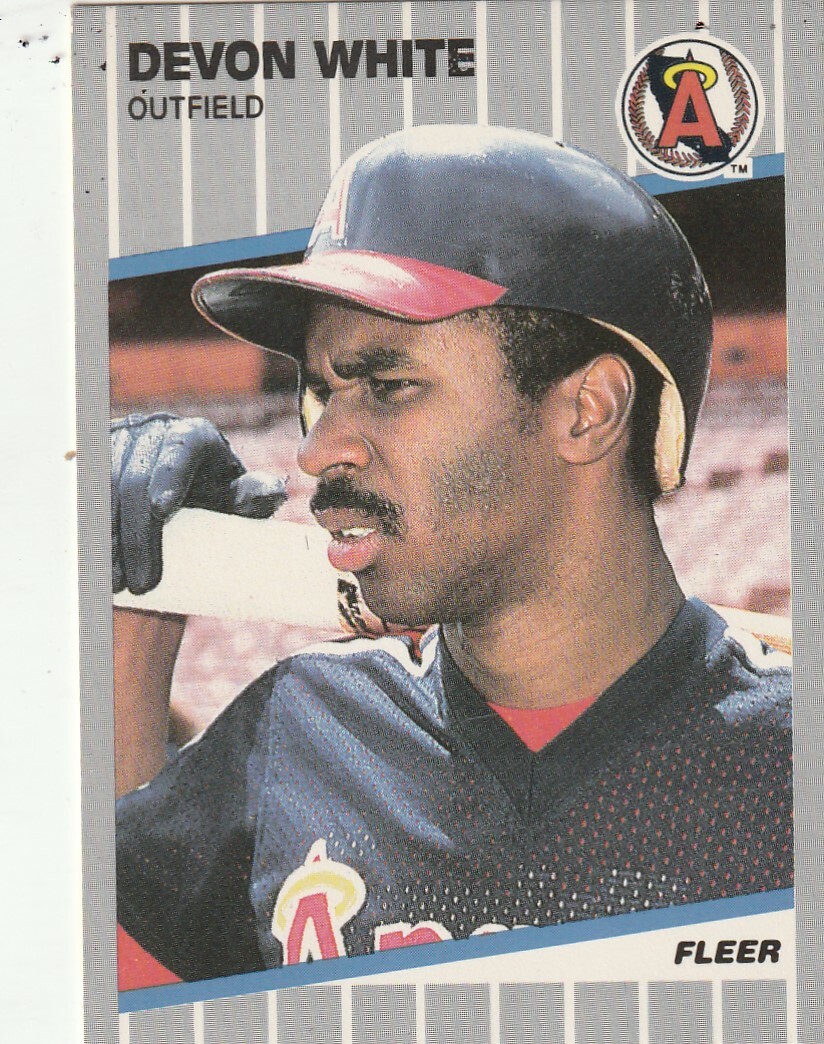 FREE SHIPPING-MINT-1989 Fleer Devon White #489 ANGELS PLUS BONUS CARDS ...