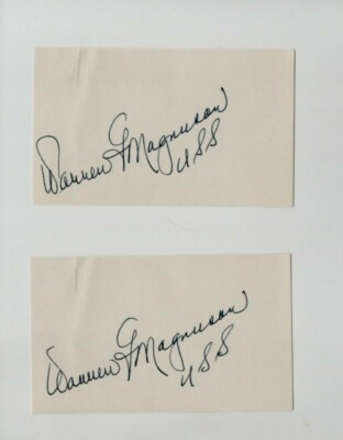 Washington Senator Warren Magnuson - lot of two SIGNED cards with COA ...