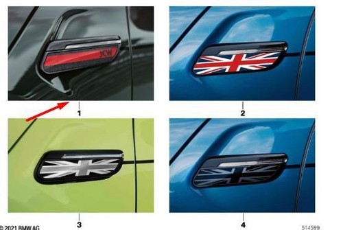 MINI CABRIO F57 JCW Front Side Scuttle Indicator Set 51135A1D9B1 NEW ...