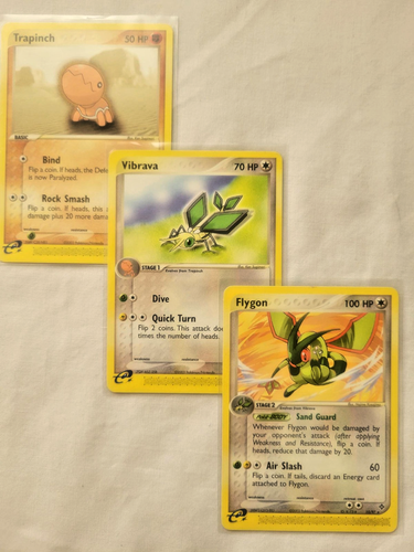 Pokémon E-READER Evolution Lot: Trapinch, Vibrava (U) Flygon (Rare!) EX ...